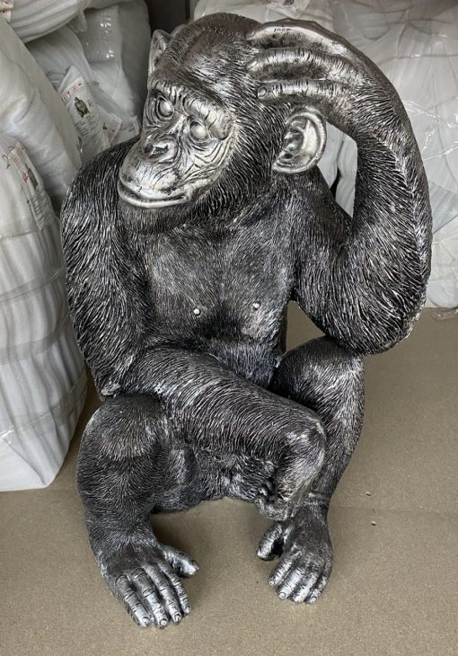 Life-Size Chimpanzee in Silver – Diverse Designs